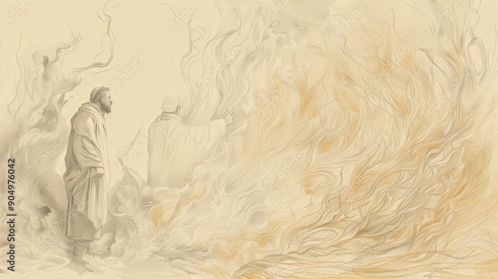 Exodus:The Burning Bush,Biblical Illustration of Angel of the Lord ...