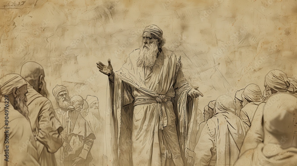 Exodus:Signs for Moses,Biblical Illustration of Israelites Gathered ...