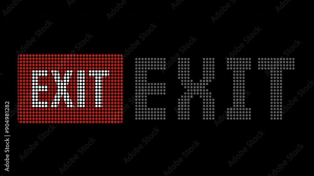 Exit Sign Digital Animation - High-Definition Animated Video Featuring ...