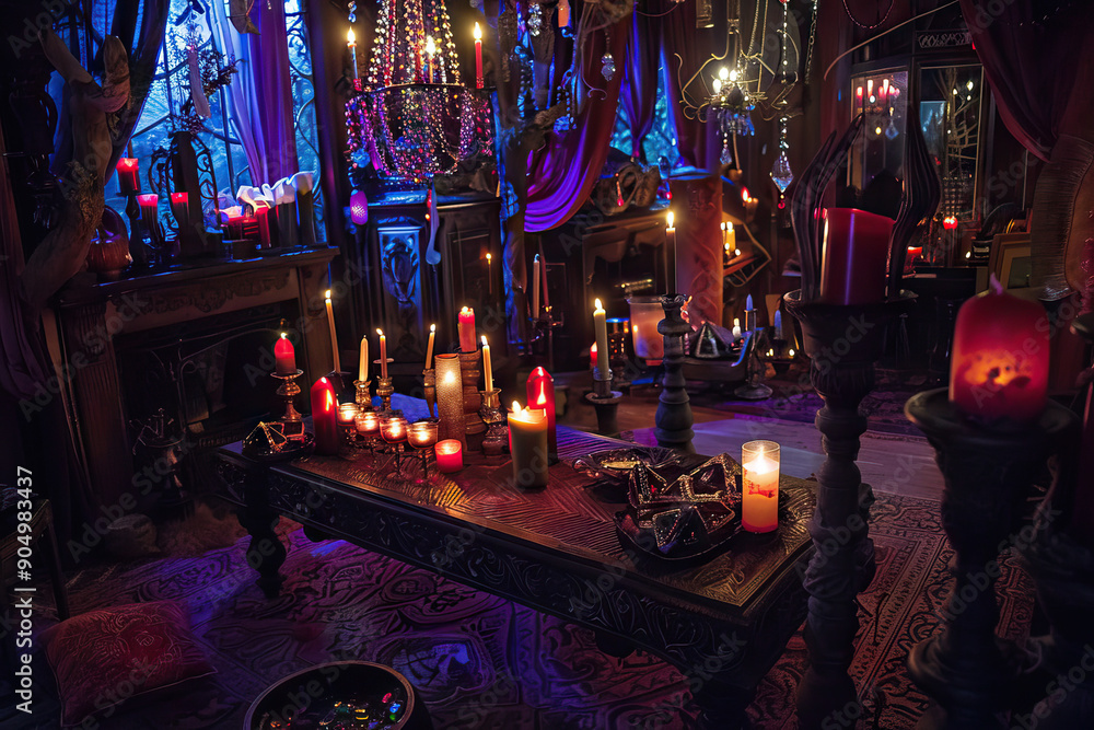 Haunted Chamber of Secrets: Mysterious Room Filled with Flickering ...