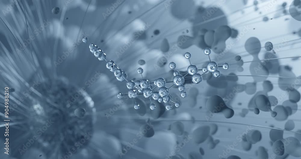 Perazine rotating molecular 3d structure ball-and-stick model, looped ...