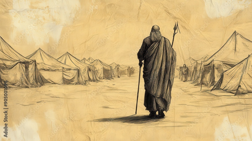 Jethro Walks Through Israelite Camp, Observing Changes and Improvements ...