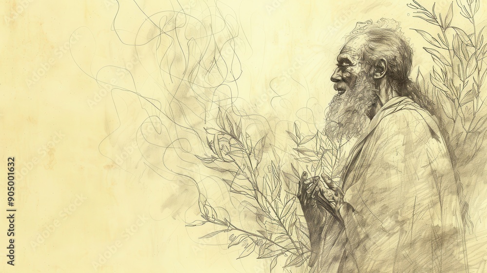 Exodus:The Burning Bush,Biblical Illustration of Moses Shielding Eyes ...
