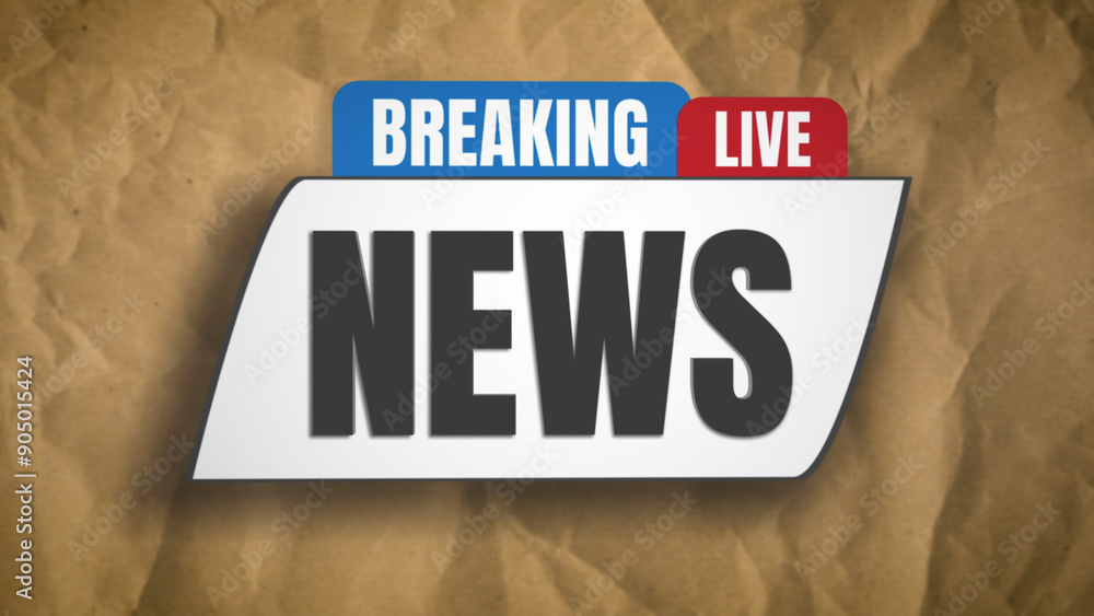 Breaking news background with a crumpled paper texture and clear ...