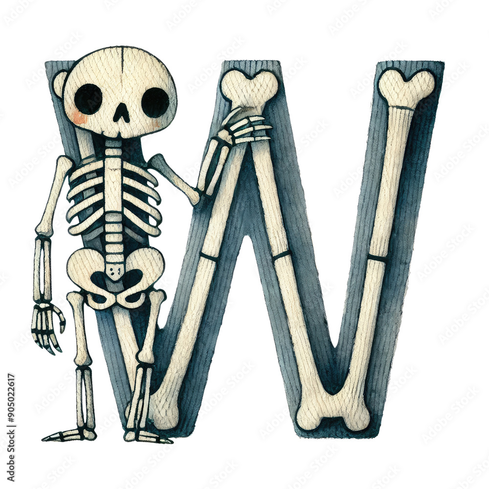 Letters Anatomy. ABC Alphabet. Skeleton Style. Hell Scary Alphabet ...