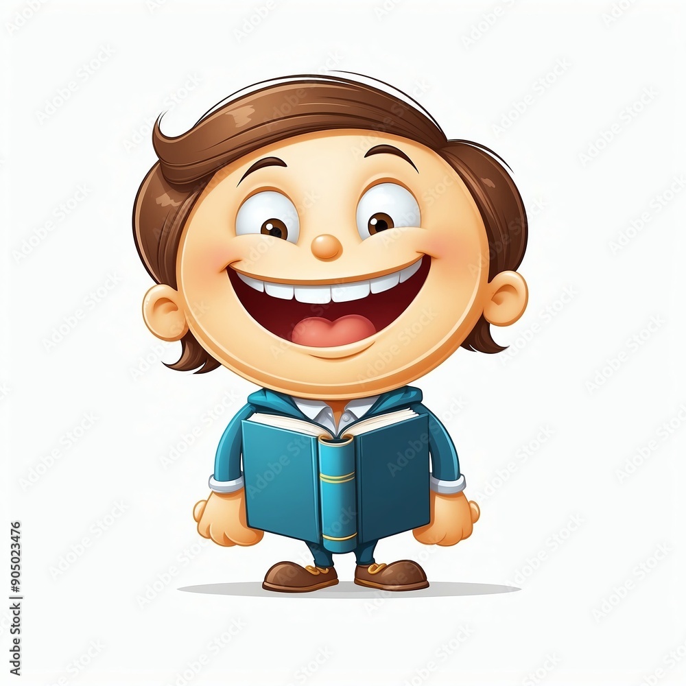 book character smiling happy cartoon clipart illustration on plain ...