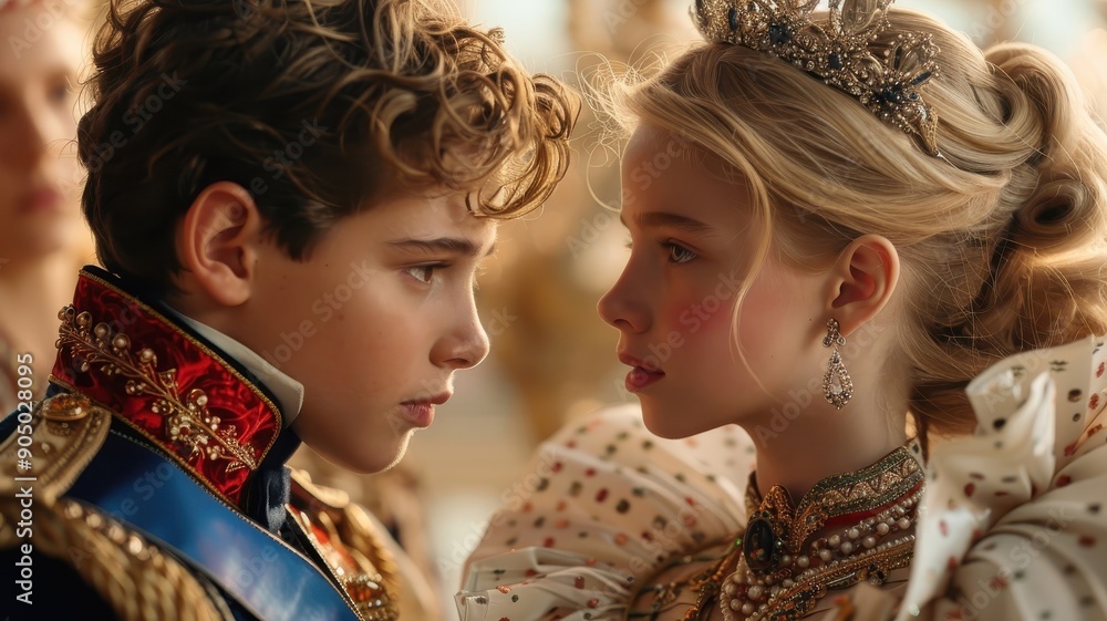 Prince and princess exchange a knowing glance before addressing their ...