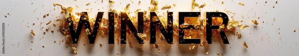 Triumph and Achievement Embodied in a 3D Rendered 'WINNER' Sign on a ...