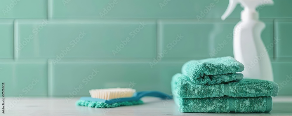 Germs on bathroom cleaning tools, germs, bathroom, illustrating ...