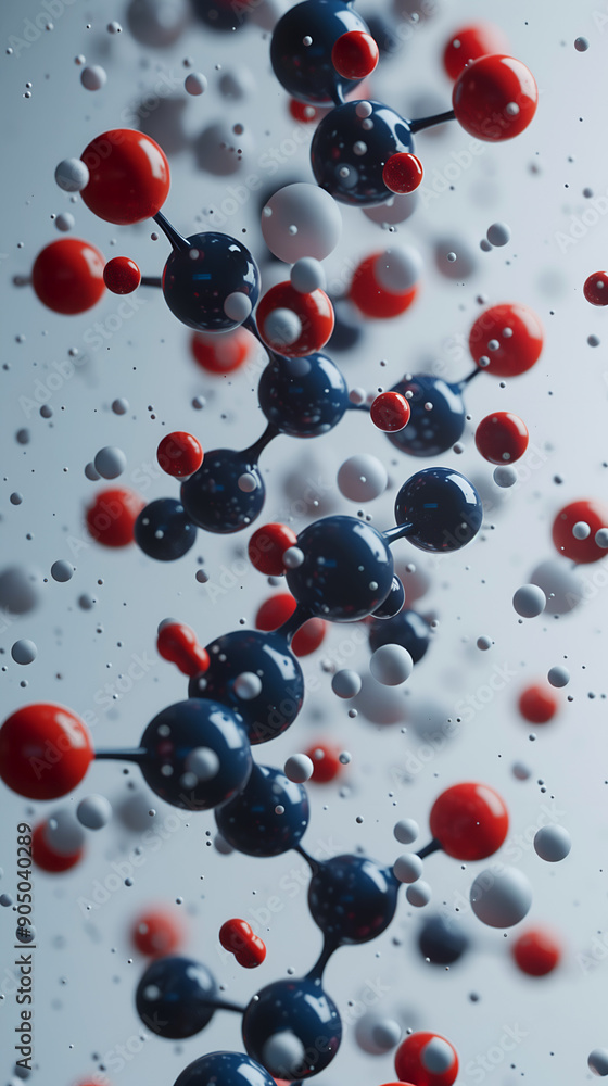 Dynamic 3D representation of polymer molecules in motion, for ...