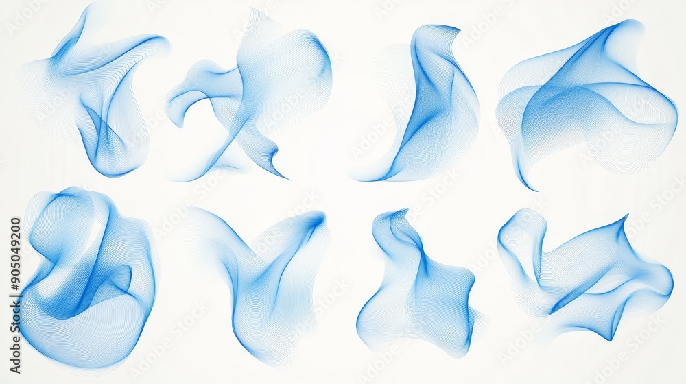White air flow effect on transparent background. Hand drawn ...