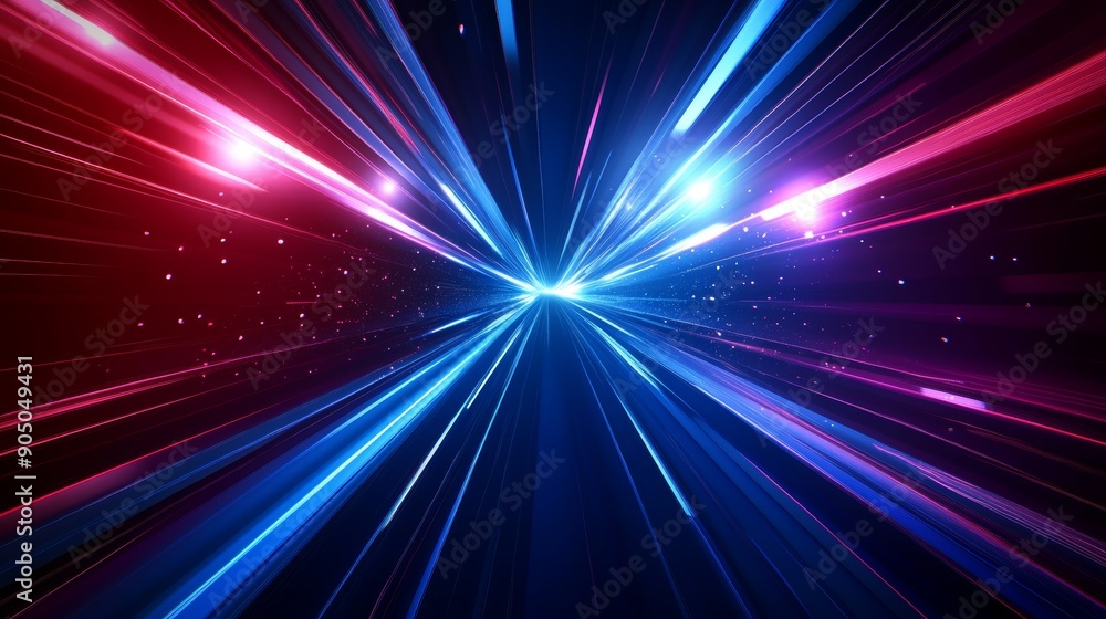 The blue laser beam effect conveys a sense of energy moving in a ...