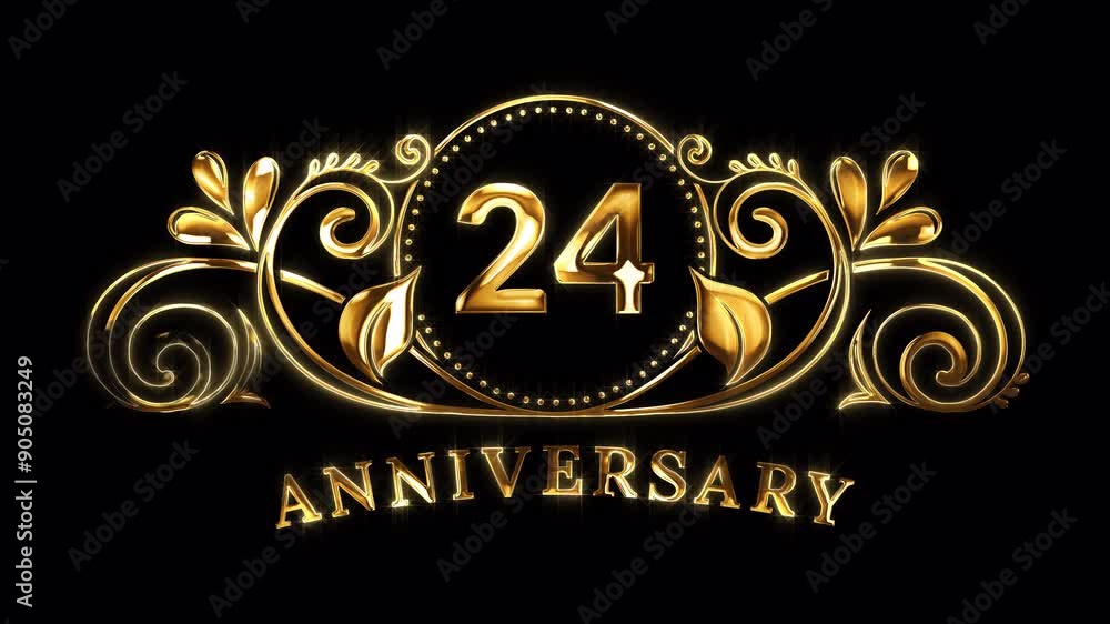 24th Anniversary Celebration. Happy 24 Years Anniversary Animation in ...