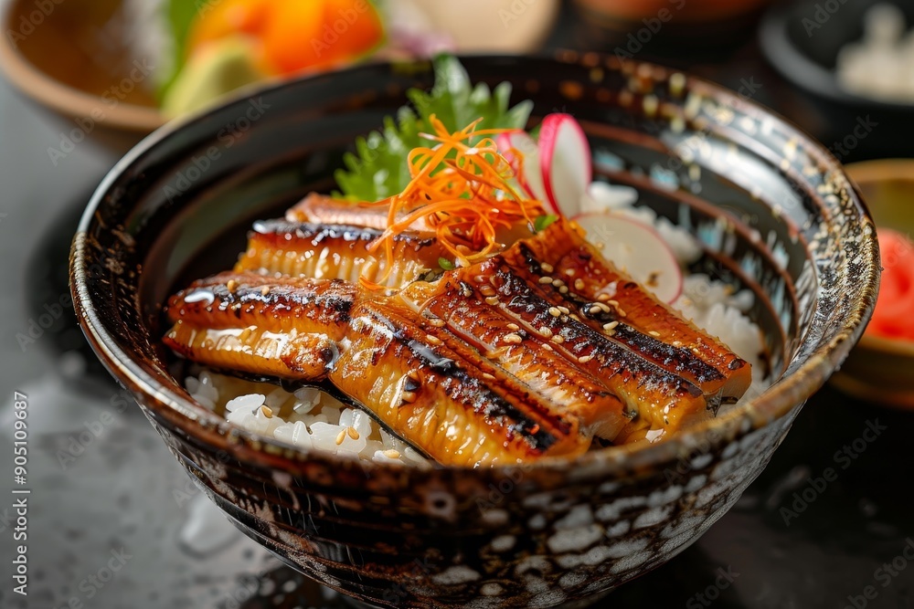 Japanese Yakisoba With Rice and Vegetables in a Bowl, Illustrate a ...
