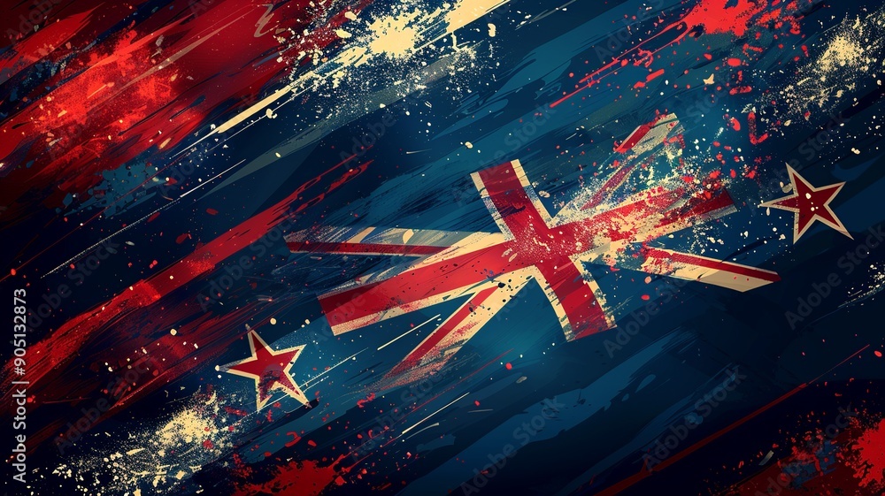 This illustration of the New Zealand flag showcases depth and realism ...