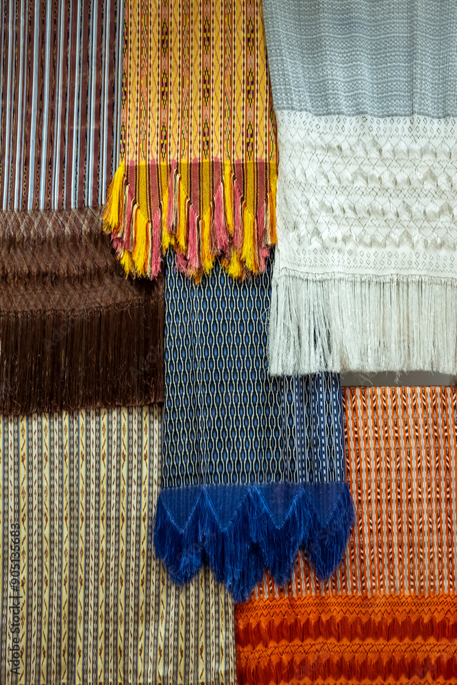 Madrid, Madrid, Spain - April 02, 2024: CTraditional fabrics and prints ...