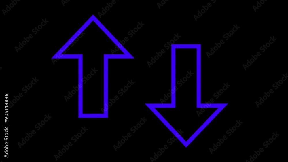 Swipe up down animation. 4K silhouette up down arrows animation on the ...