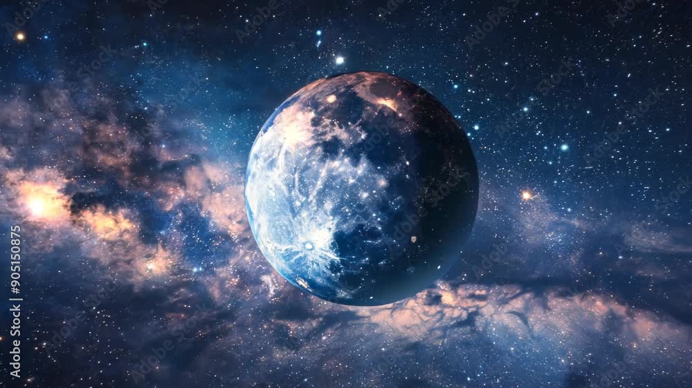 Celestial view of Earth from space, showcasing the full sphere of our ...