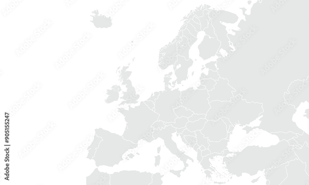Political Map of Europe isolated on white background. for website ...