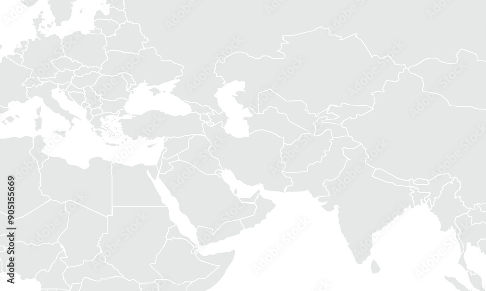 Middle east map Grayscale,isolated on white background for website ...