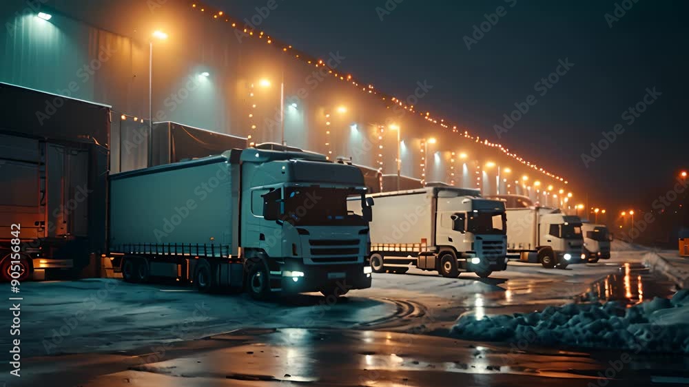 Logistic center cargo trucks transportation shipping lorry delivery ...