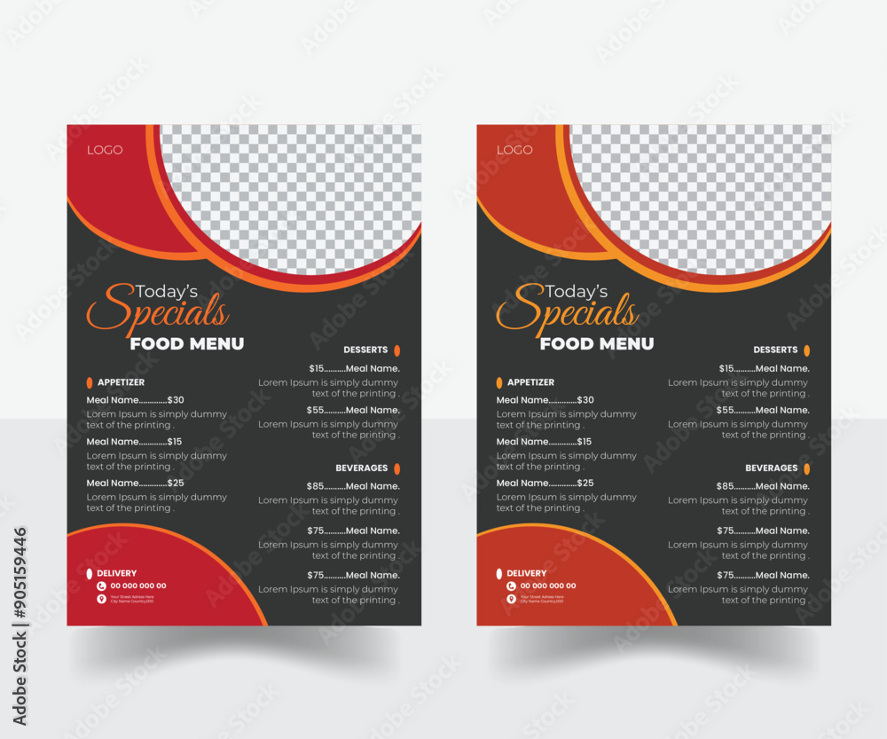Modern Food menu and restaurant flyer Design template, Fast food menu ...