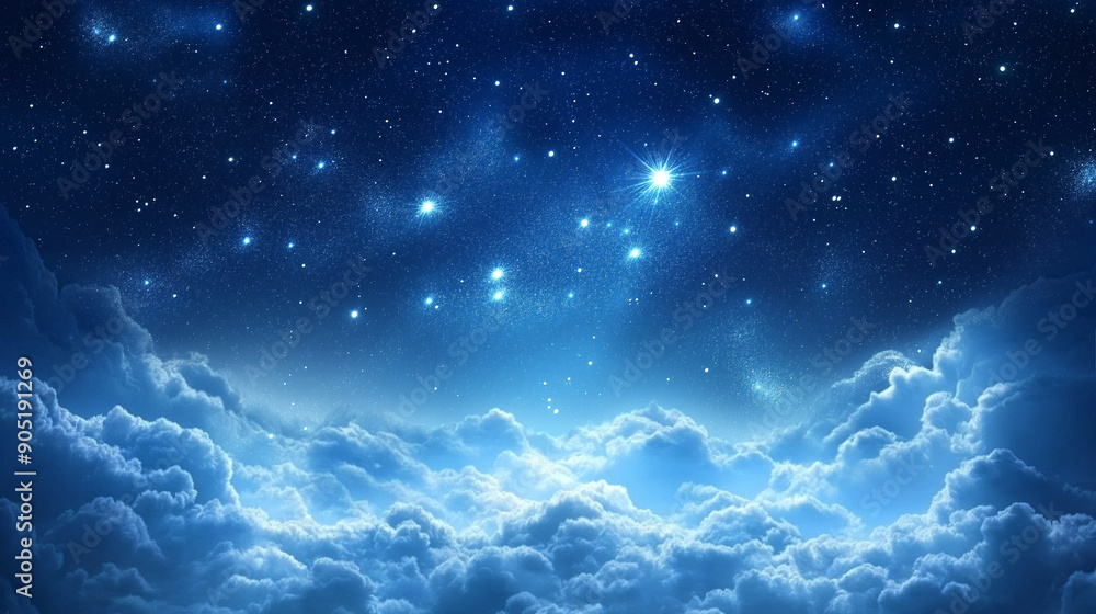 A night sky filled with a myriad of stars, some of which are shining ...