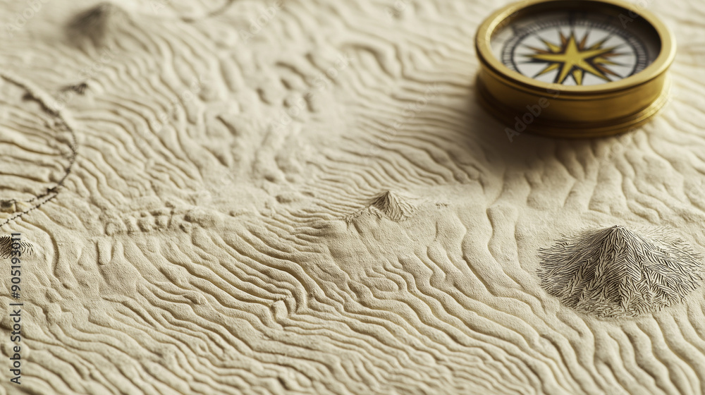 A topographic map with intricate contour lines. These lines depict the ...
