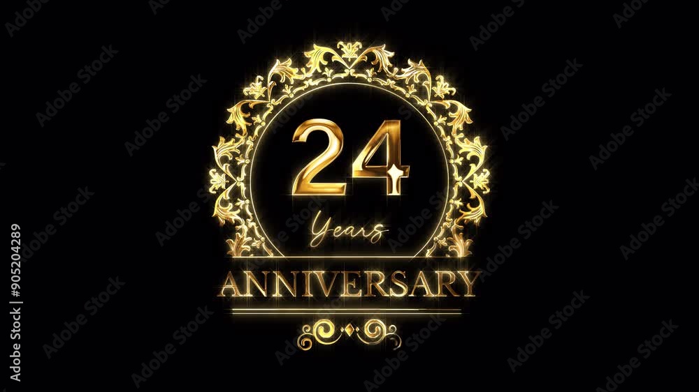 24th Anniversary Celebration. Happy 24 Years Anniversary Animation in ...