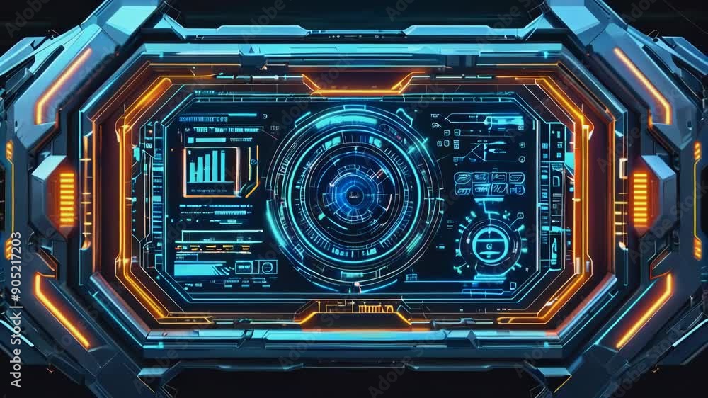 Frame Digital Technology Frame Interface. concept design of frame with ...