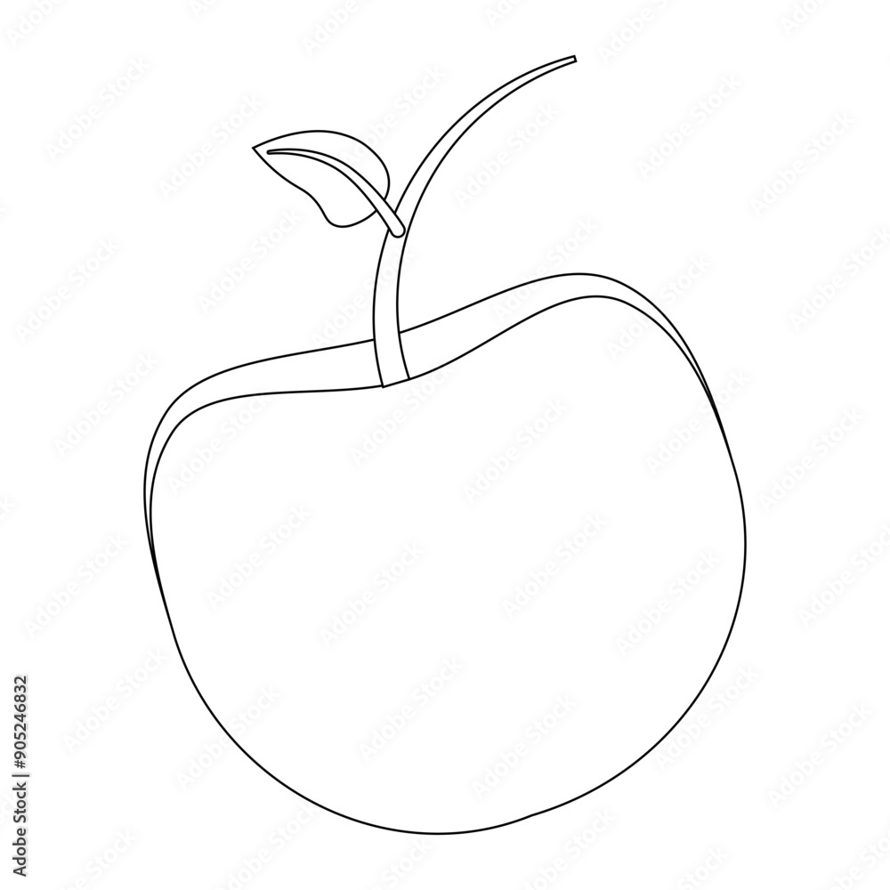 Simple apple coloring page, perfect for kids and adults. Enjoy a fun ...