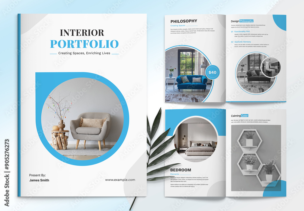 Interior Design Portfolio Stock Template | Adobe Stock