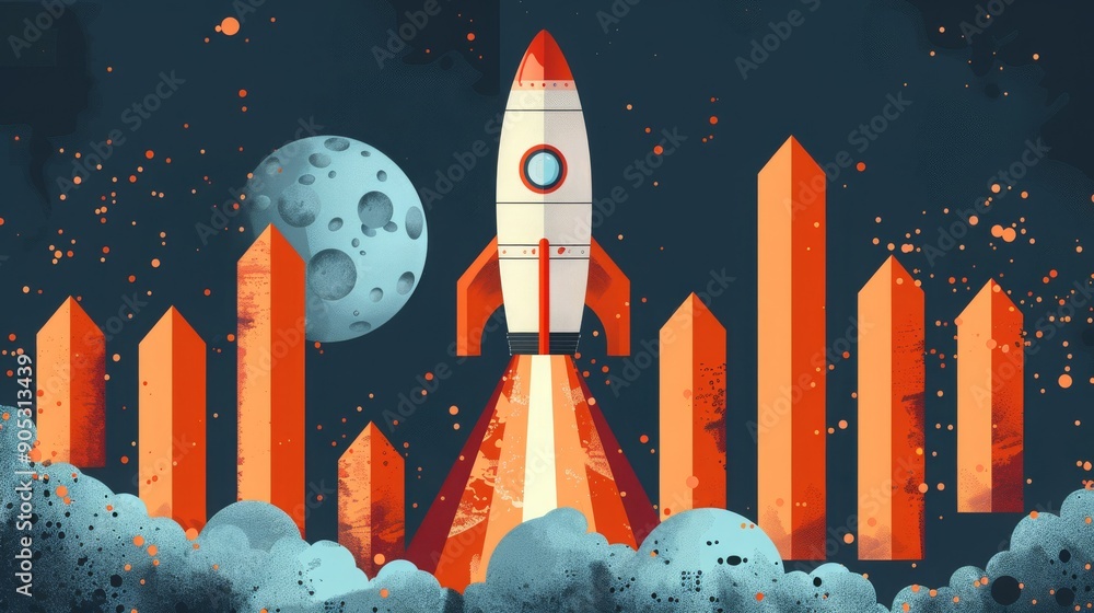rocket launch clip art , rocket and bar chart clip art , high-quality ...