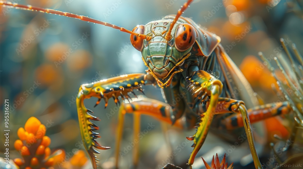An 8K high-resolution 3D image of a diverse group of insects, including ...