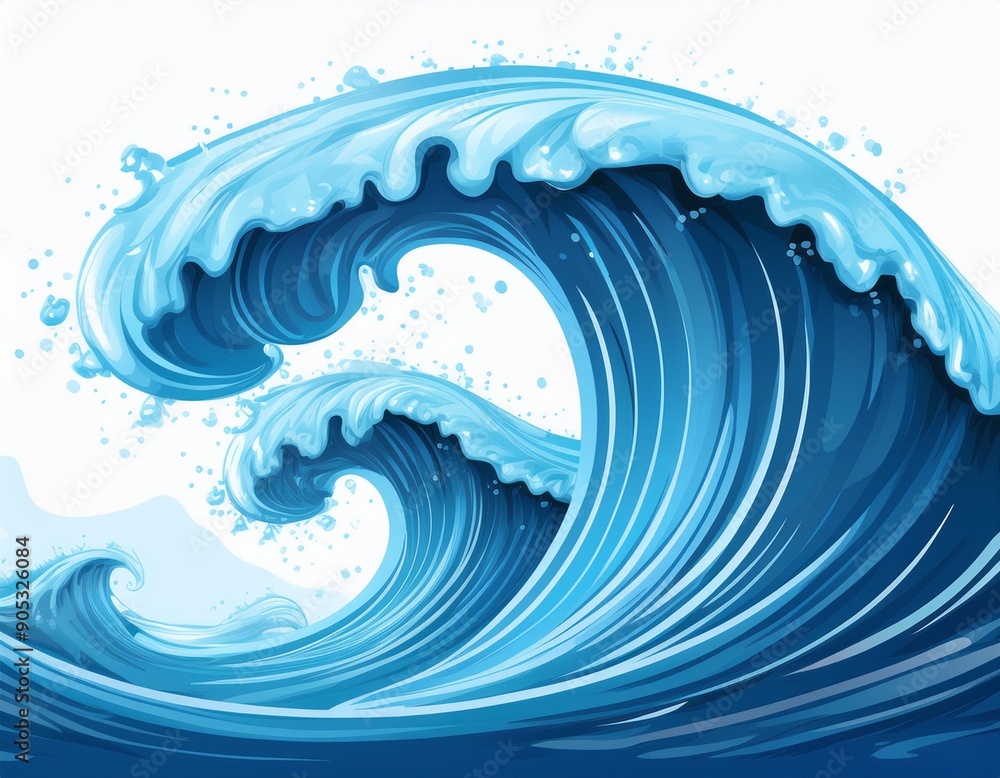 Ocean water wave splash. Sea surf cartoon vector icon. Liquid drop ...