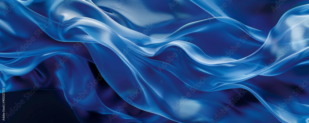 A rich cobalt background with soft, flowing lines and curves in shades ...