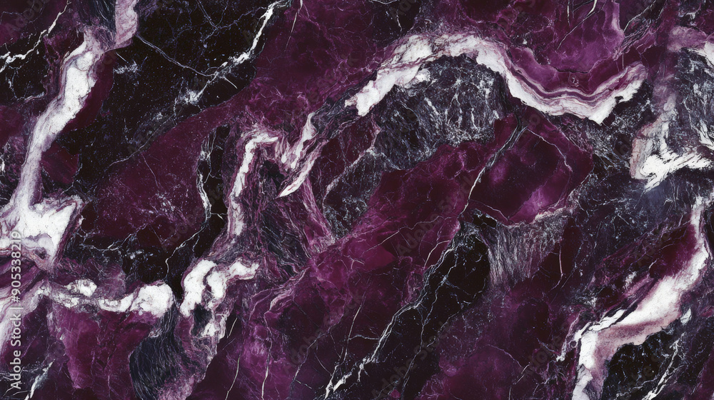 Italian marble texture in a deep purple hue with white and silver ...