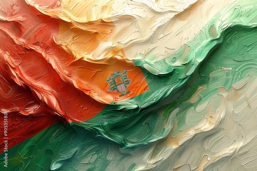 This digital illustration features the Portugal flag with crisp and ...