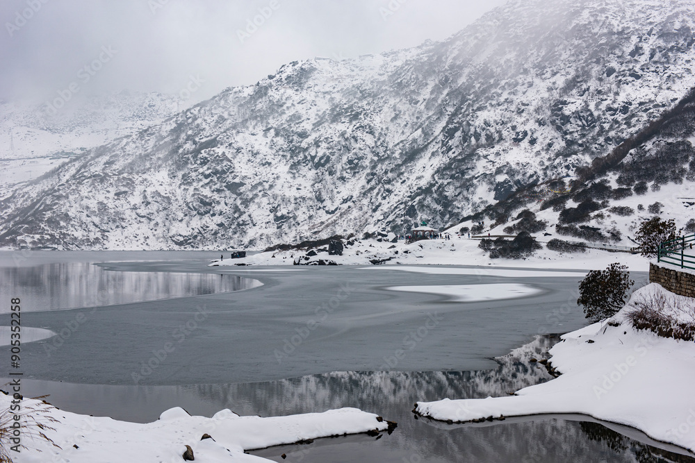 Tsomgo Lake, also known as Tsongmo Lake or Changgu Lake, is a glacial lake in Changu in the ...