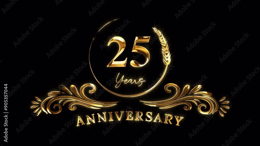 25th Anniversary Celebration. Happy 25 Years Anniversary Animation in ...