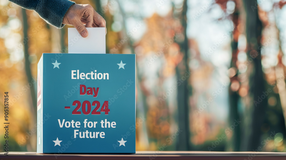 Foto Stock Election Day 2024 ballot box with a hand inserting a vote ...