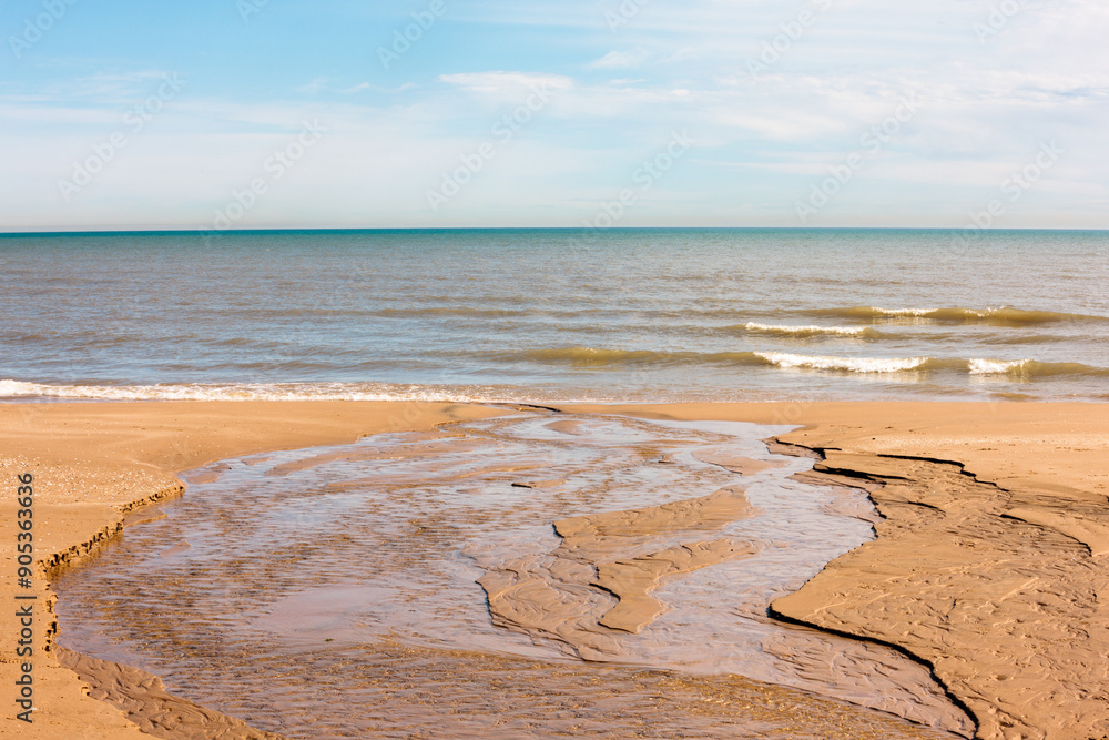 Runoff water from melting snow erodes a small temporary stream to Lake ...