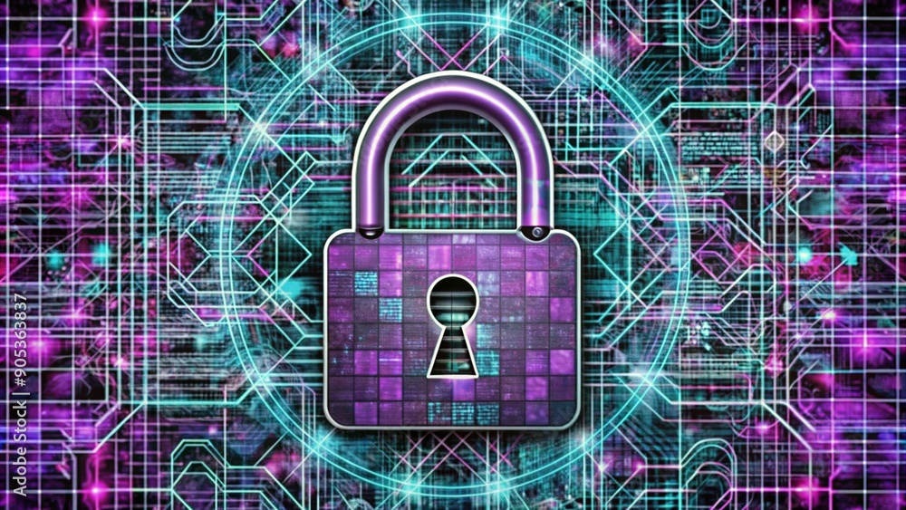Cybersecurity Digital Lock Pattern Background for Professionals Stock ...