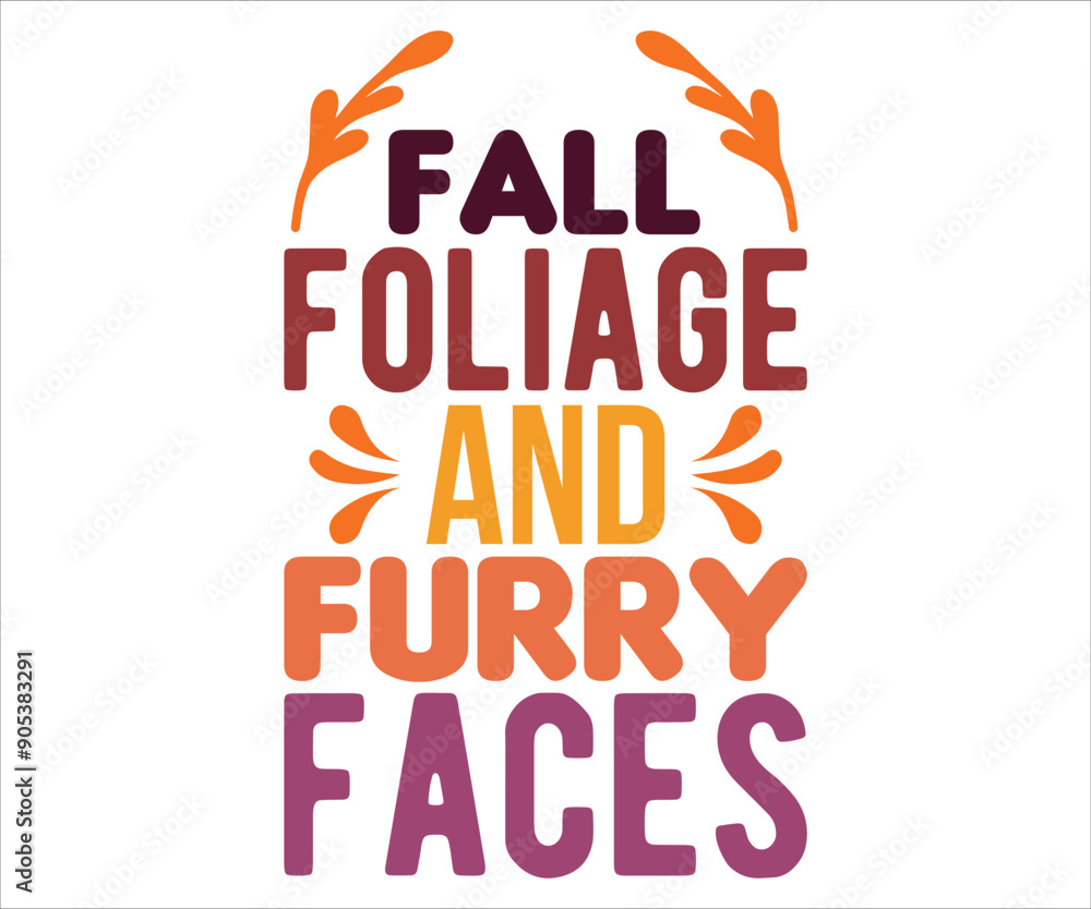 Fall Foliage And Furry Faces Retro Svg,Says Svg,Funny Svg,Pumpkin Svg ...