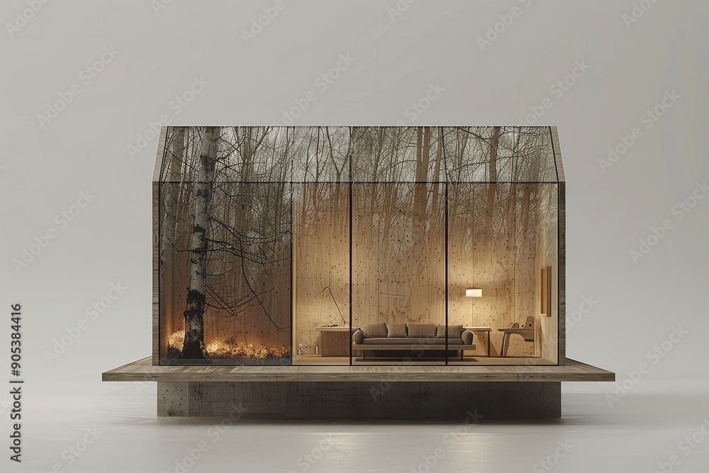 Futuristic house with a transparent glass dome, blending advanced ...