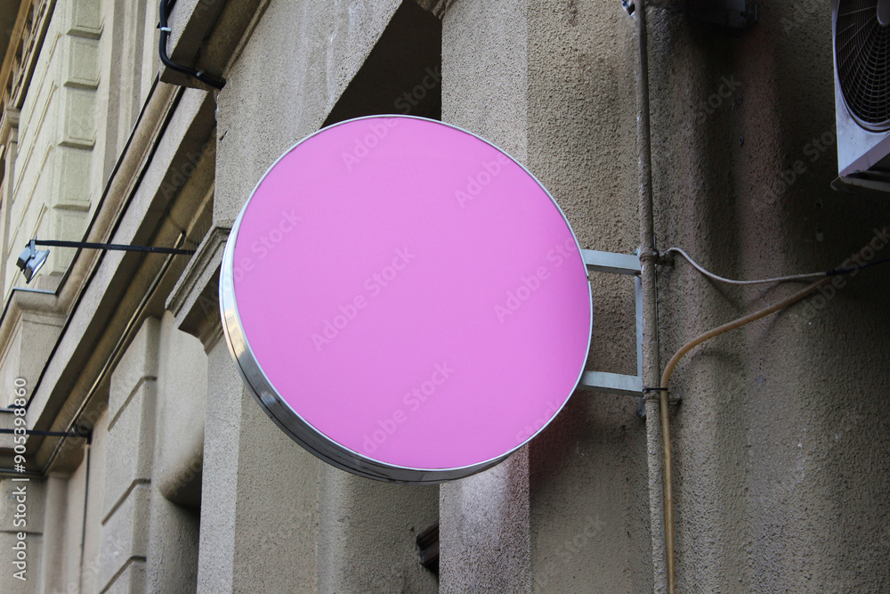 Rounded Street storefront shop, cafe, restaurant mounted signboard mock ...