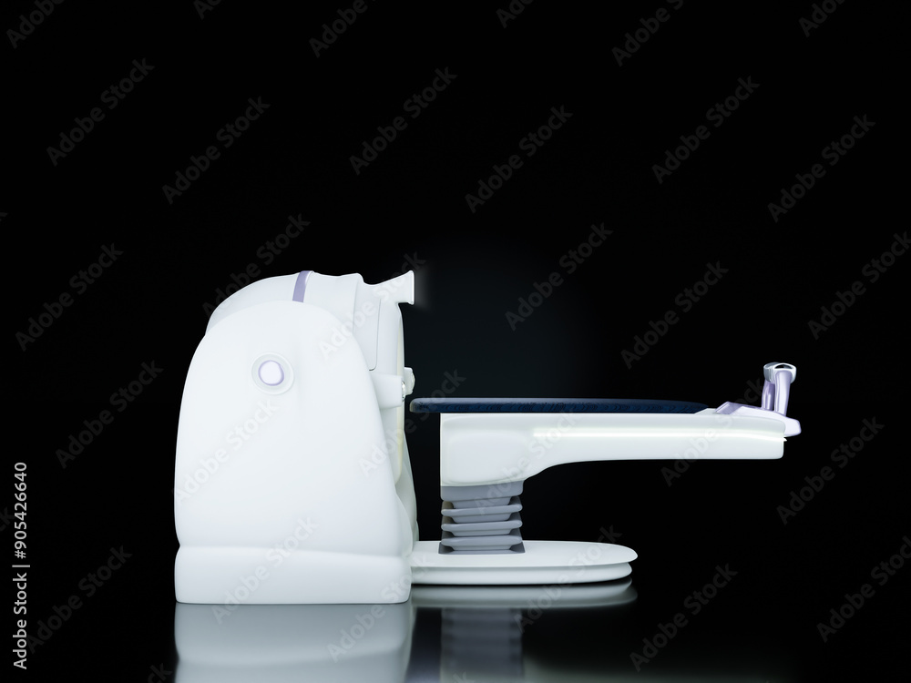 Poster The CT scan room features a 3D rendering Modern CT scanner, used ...