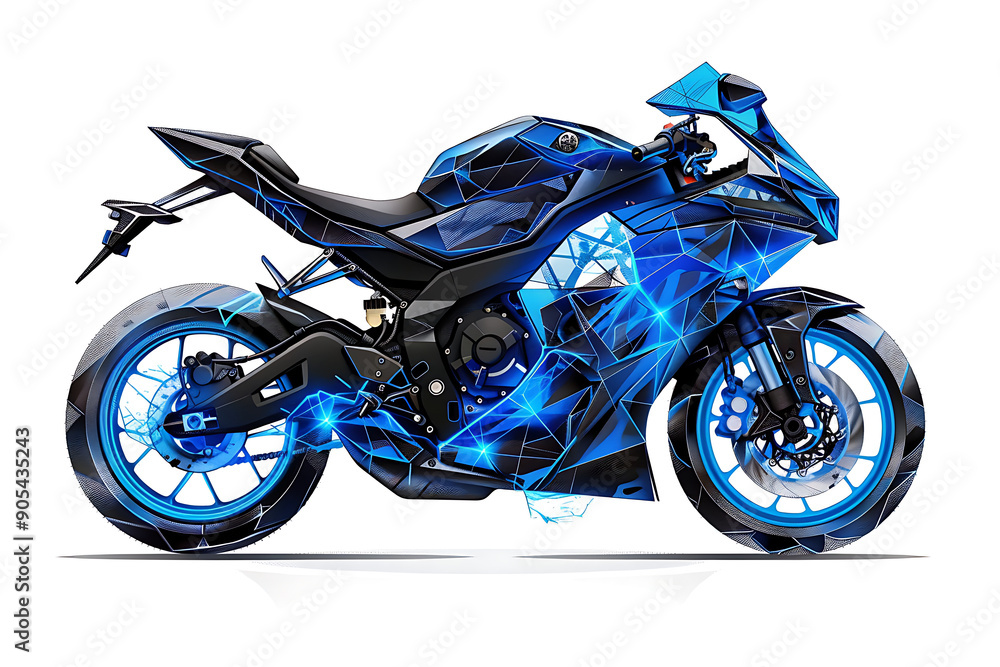 illustration, drawing digitally using tablet ,Yamaha r1m vector cartoon ...