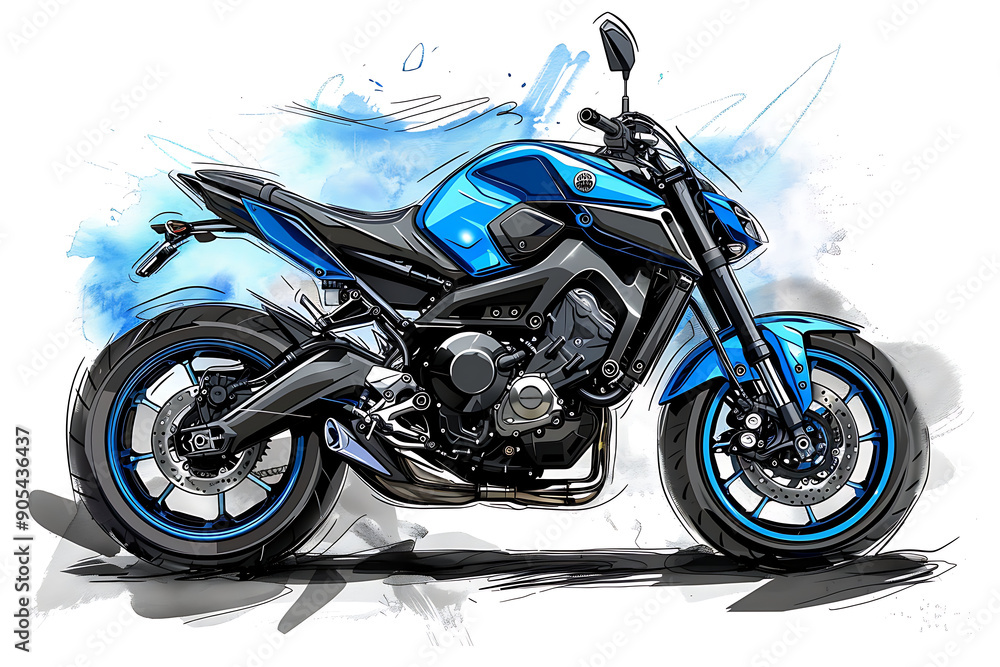 illustration, drawing digitally using tablet ,Yamaha r1m vector cartoon ...
