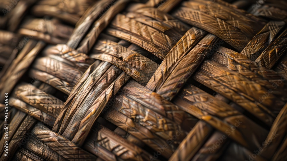 Intricate wooden weave texture. Close-up image showcasing the complex ...